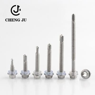 China 304 Stainless Steel Hex Washer Head Self Drilling Screw with EPDM Washer for Roofing for sale
