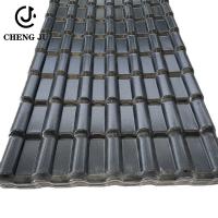 China Black PVC Roof Tile Bamboo Joint Waterproof Resinvilla Tile 1130mm Width 1.5mm Thickness for sale