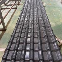 China Black PVC Roof Tile Bamboo Joint Waterproof Resinvilla Tile 1130mm Width 1.5mm Thickness for sale