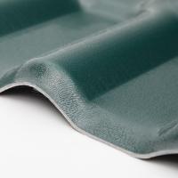 China Deep Green Glazed 10 Ft Corrugated Roofing Bamboo Joint Resinvilla Tile for sale