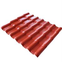 China Orange PVC Bamboo Joint Roof Tile 2.5-3.0mm Glazed Resinvilla Tile 1050mm Width for sale