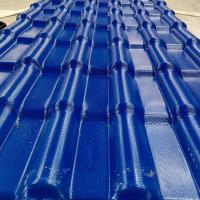 China PVC Glazed Roof Tile Bamboo Joint Deep Blue 0.4mm-2.0mm Thickness UV Block 99% for sale