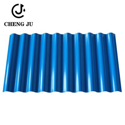 China Blue Color Galvanized Corrugated Steel Roofing Sheet 0.12-1.5mm Thickness 600-1250mm Width for sale