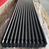 China Black PVC Glazed Corrugated Roofing Sheet 0.17-0.6mm Thickness 762mm Width for sale