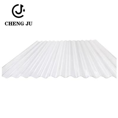 China Fiberglass Transparent Roofing Sheet 1.5mm 3.0mm Corrugated PVC Resin Glazed Tile for sale