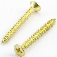 China Plated Yellow Zinc Carbon Steel Countersunk Chipboard Flooring Screws for sale