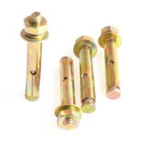 China Brass Plated High Carbon Steel Sleeve Anchor Bolts M6-M16 50-150mm Metal Expansion Screw for sale