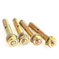 China Brass Plated High Carbon Steel Sleeve Anchor Bolts M6-M16 50-150mm Metal Expansion Screw for sale