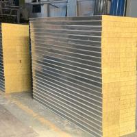 China 100mm 150mm Corrugated Sheet Sandwich Panel Fireproof Rock Wool Blue Color for sale