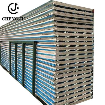 China Polyurethane Fireproof Rock Wool Sandwich Panel Roofing Building Material 50-200mm Core for sale