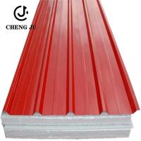 China Corrugated Rock Wool Sandwich Panel Roofing Sheet 50-150mm for Metal Building for sale