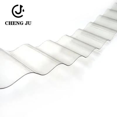 China Clear PVC Corrugated Fiber Resin Transparent Roofing Sheet Tiles 6000-12000mm for sale