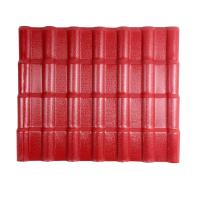 China 45mm PVC Roof Tile Sheets Red Color Coated Synthetic Resin Plastic Roof Tiles 1050mm Width for sale