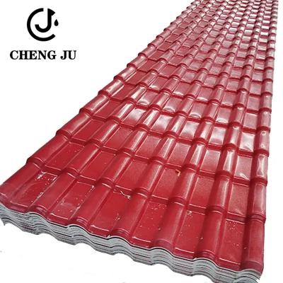 China Synthetic Resin PVC Red Roofing Sheet Tile 2.0mm Thickness 1075mm Width for sale
