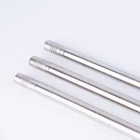 China Stainless Steel Thread Splicing Shower Curtain Rod End Shape Mop Broom Rod for sale