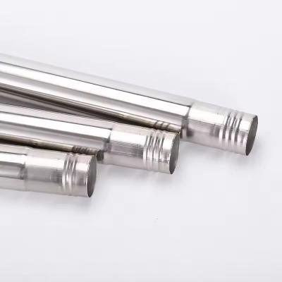 China Thread Splicing Rod Stainless Steel Material Customized Mop Broom Metal Handle for sale