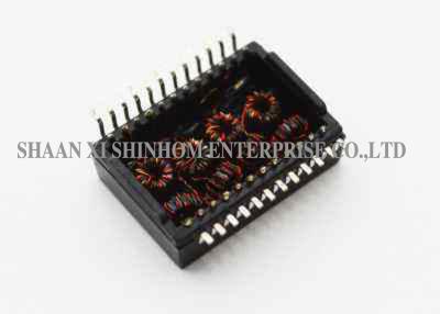 China HS24001S 24-Pin Ethernet LAN Transformer 1000Base-T Module with 1500Vrms Isolation and 350μH Inductance for sale