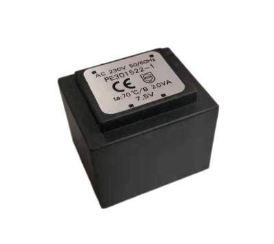 China Small 2VA Encapsulated Power Transformer 7.5V 266mA with Epoxy Resin Protection for PCB Applications for sale