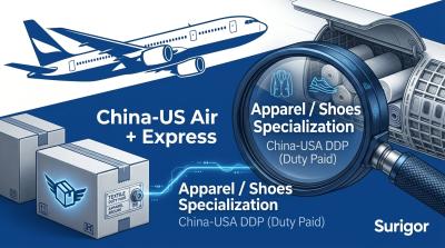 China Air Freight DDP Apparel Shoes Accessories China USA Door Delivery Duty Paid Service for sale