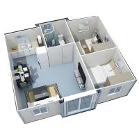 China Double Wing Luxury Expandable Container House With Extra Roof & Veranda for sale