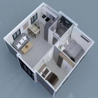 China Removable 20ft Expandable Container House 37m2 Family Living Home for sale