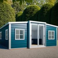 China Butterfly Shape Sandwich Panel Portable Prefabricated Expandable Container House for sale
