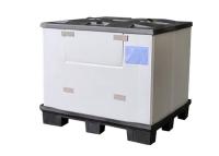 China 100Kg Bulk Plastic Pallet Box Collapsible Pallet Crate Containers 810x610mm for sale