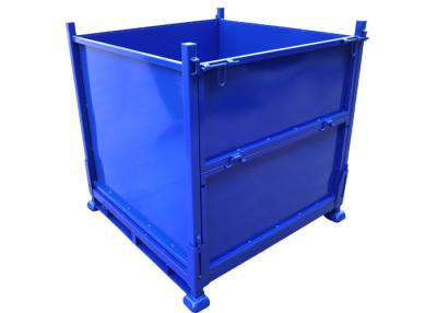 China Stackable Metal Steel Stillage Cage Container Solid Side 1T to 2T Load Capacity for sale