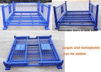 China Wire Metal Cages And Pallets Lockable Stillage With Detachable Doors for sale
