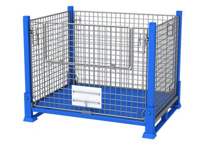 China Collapsible Stacking Stillage Pallet Cage Wire Mesh 1200x1000mm 1500kg Capacity for sale