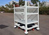 China Industrial Mobile Rigid Mesh Stillage Pallet Cage Trolley With Castors for sale