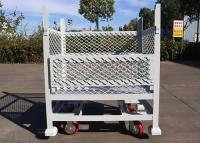 China Industrial Mobile Rigid Mesh Stillage Pallet Cage Trolley With Castors for sale