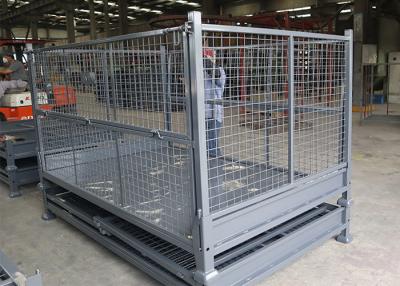China Stackable Lifting Stillage Pallet Storage Cage Solid Steel Base 1500kg Capacity for sale