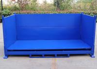 China Collapsible Stackable Steel Stillage Cage Pallet 4 Sided Heavy Duty 1200x1000mm for sale