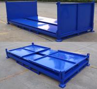 China Collapsible Stackable Steel Stillage Cage Pallet 4 Sided Heavy Duty 1200x1000mm for sale