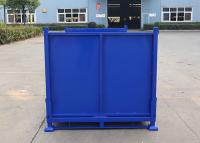 China Collapsible Stackable Steel Stillage Cage Pallet 4 Sided Heavy Duty 1200x1000mm for sale