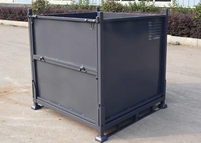 China 1.5T Q235 Steel Pallet Cage Stillage 4 Way Forklift Entry Stackable Transport for sale