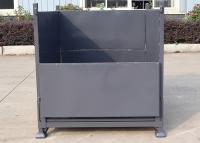 China 1.5T Q235 Steel Pallet Cage Stillage 4 Way Forklift Entry Stackable Transport for sale