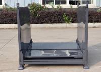 China 1.5T Q235 Steel Pallet Cage Stillage 4 Way Forklift Entry Stackable Transport for sale