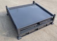 China 1.5T Q235 Steel Pallet Cage Stillage 4 Way Forklift Entry Stackable Transport for sale