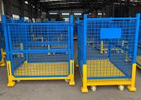 China Collapsible Metal Mesh Industrial Stillages Pallets With Castors for sale