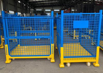 China Collapsible Metal Mesh Industrial Stillages Pallets With Castors for sale