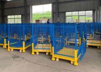 China Collapsible Metal Mesh Industrial Stillages Pallets With Castors for sale