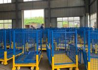 China Collapsible Metal Mesh Industrial Stillages Pallets With Castors for sale