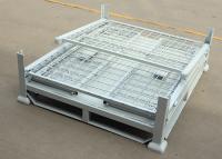 China Stackable White Stillage Steel Pallet Cage For Gas Bottle Logistics for sale