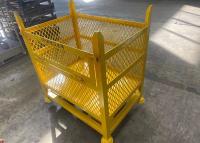 China Rigid Mesh Stackable Steel Stillage Cage Pallet with Wheels 1200x1000mm for sale