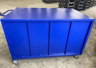 China Powdercoating Mobile Lockable Metal Pallet Cage Industrial Stillages On Wheels for sale