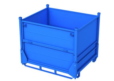 China Q235 Steel Collapsible Pallet Cage 4 Way Forklift Entry Stackable Storage Stillage for sale