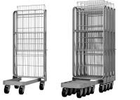 China Wire Mesh Roll Cage Pallets Trolley 500kg Powder Coating For Supermarket for sale