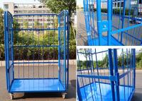 China Lockable Mobile Storage Roll Cage Pallet Trolley 500kg Capacity Galvanized for sale